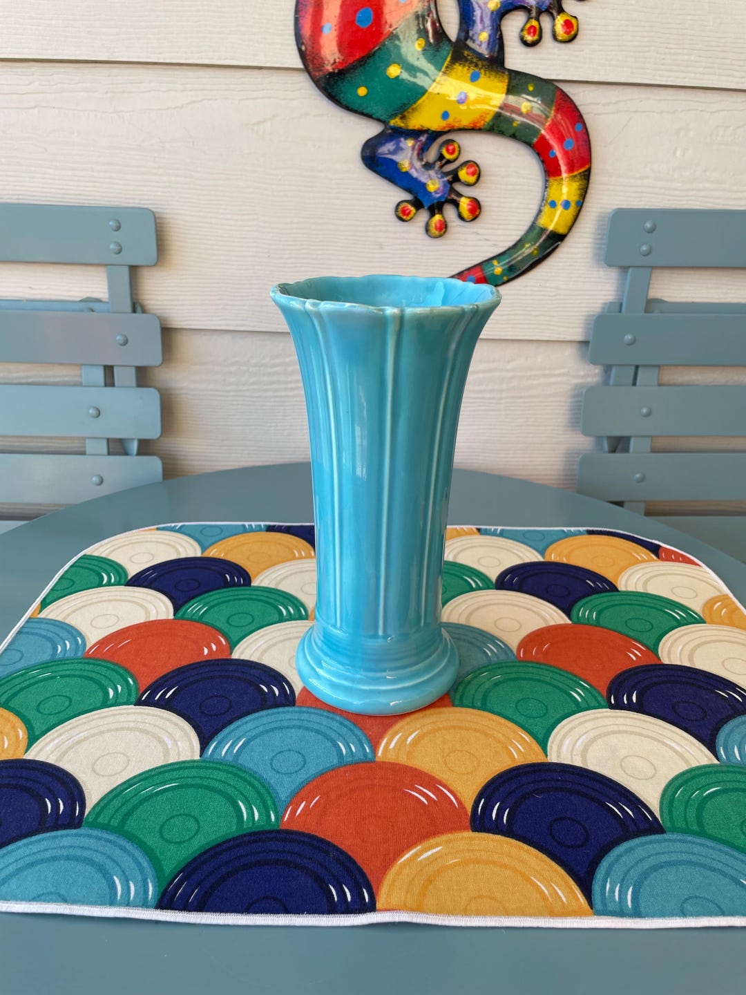 Vintage Fiesta (fiestaware) VASE - 8 Inch in TURQUOISE - as Is - Etsy