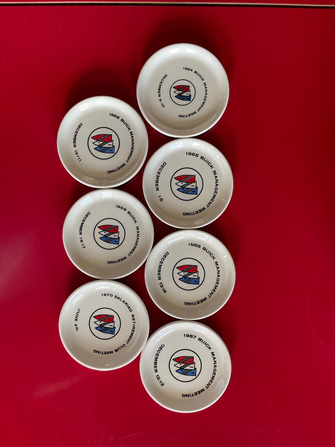 Vintage Fiesta fiestaware Commercial Buick Management Coasters Set of ...