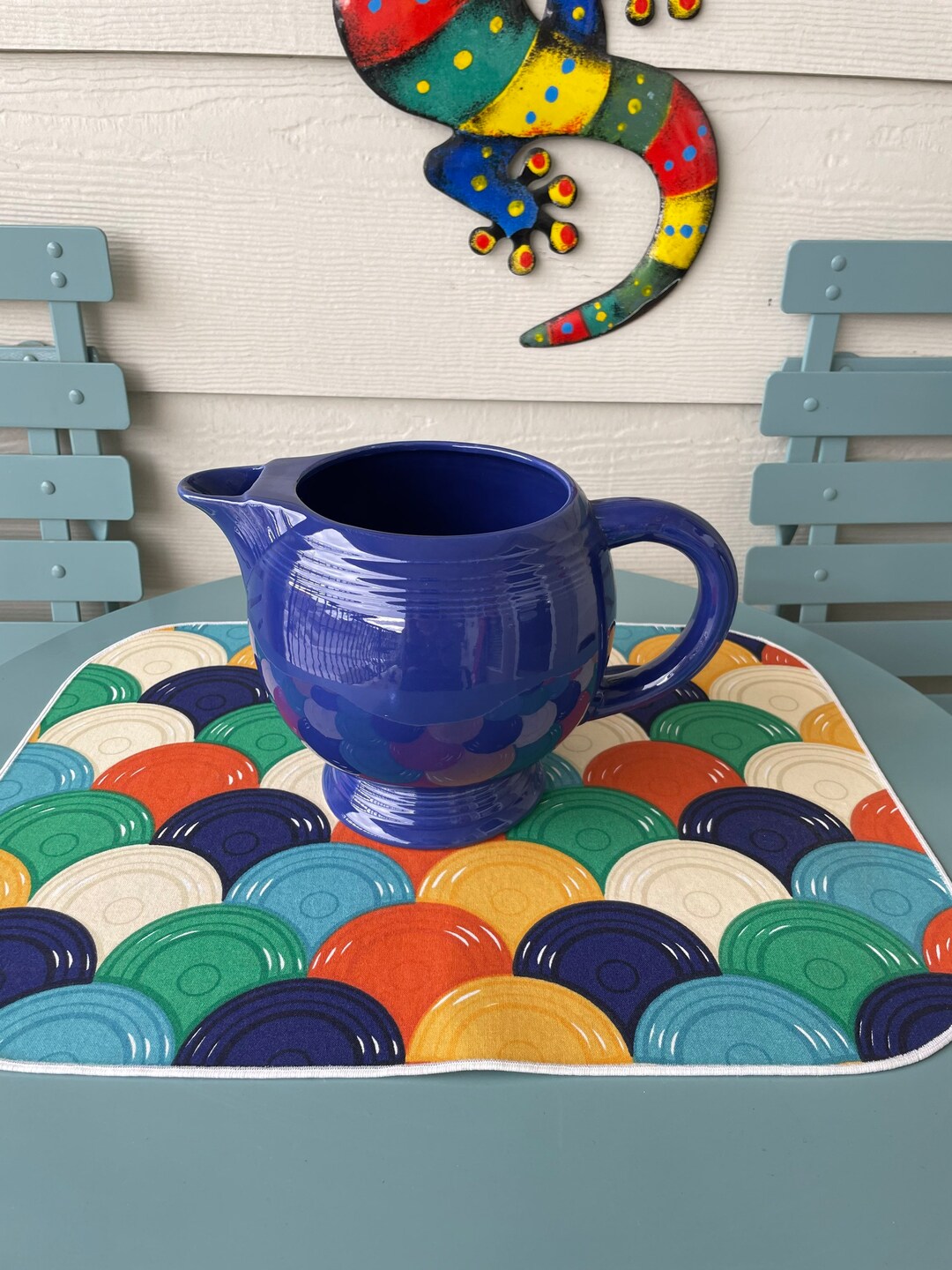 Vintage Fiesta (fiestaware) Ice Pitcher in COBALT Blue - Etsy