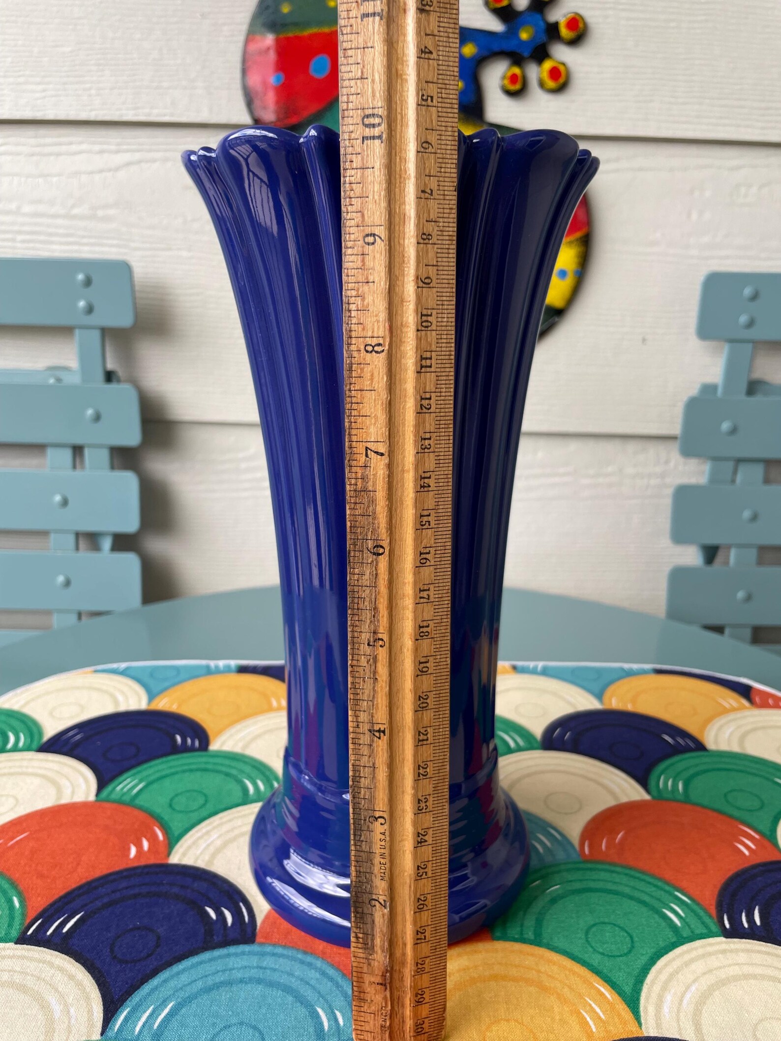 Vintage Fiesta (fiestaware) 10" Flower Vase in Cobalt BLUE / as Is - Etsy