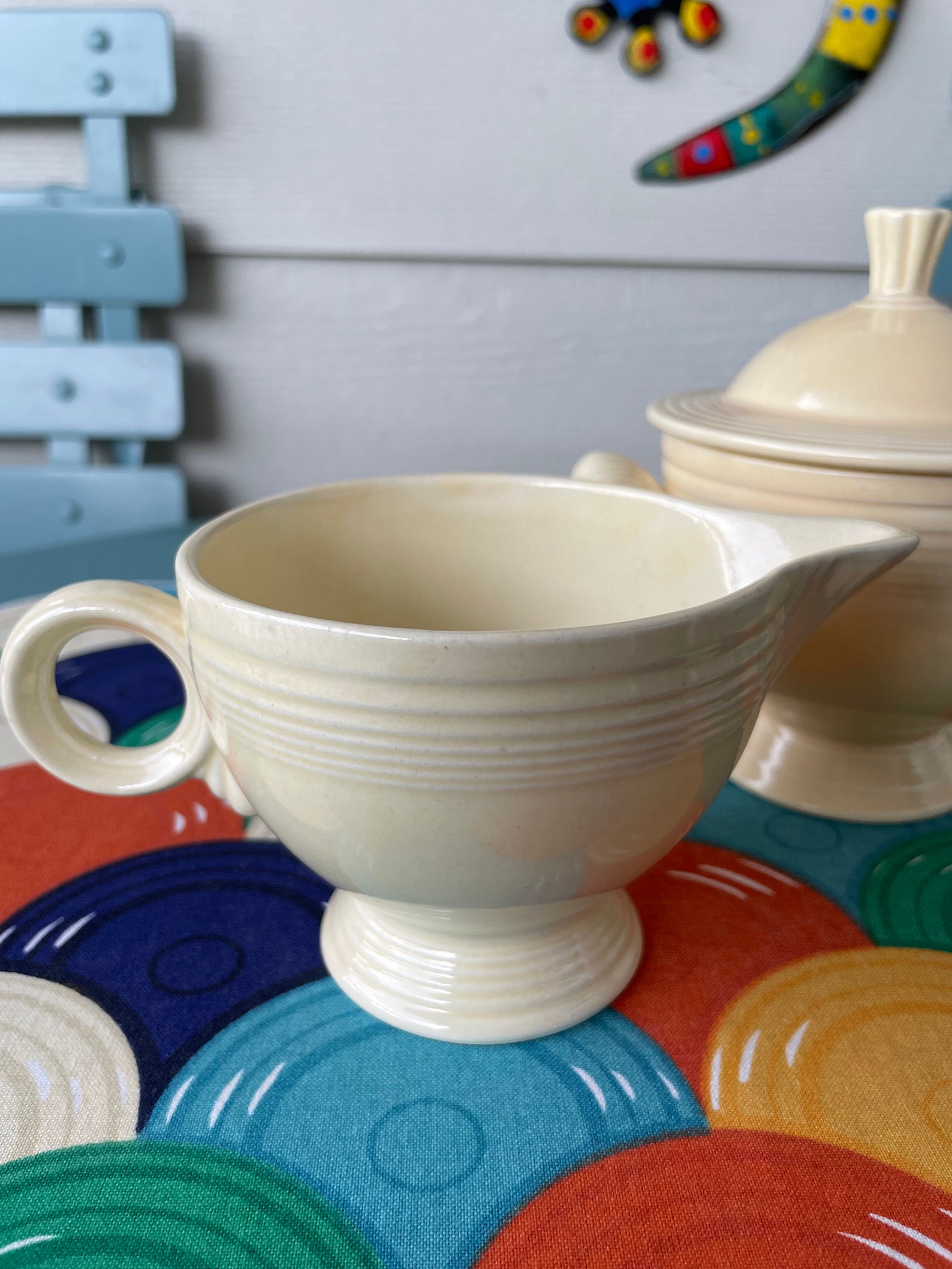 Vintage Fiesta (fiestaware) Covered Sugar & Cream Set in Old IVORY - Etsy
