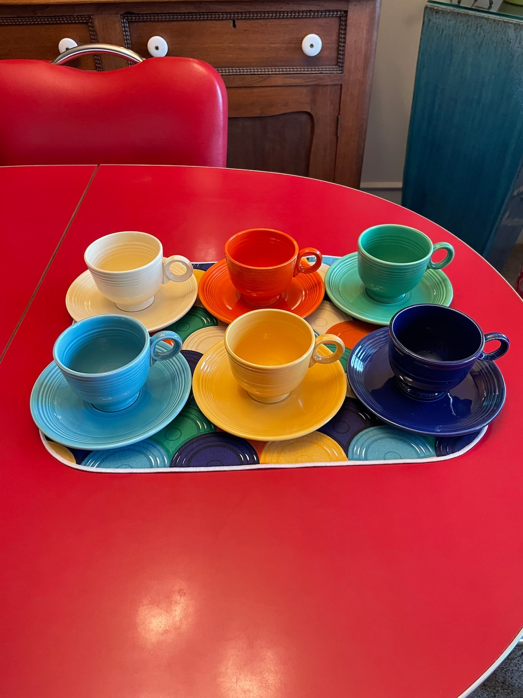 Vintage Fiesta (fiestaware) Teacup and Saucer Set / Original Six Colors ...