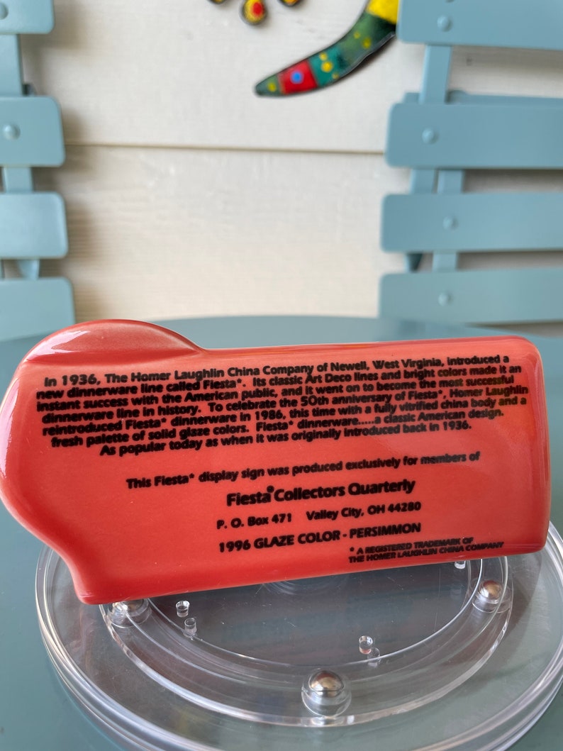 Fiesta (fiestaware) Post 86 Shelf Sign in PERSIMMON - Etsy