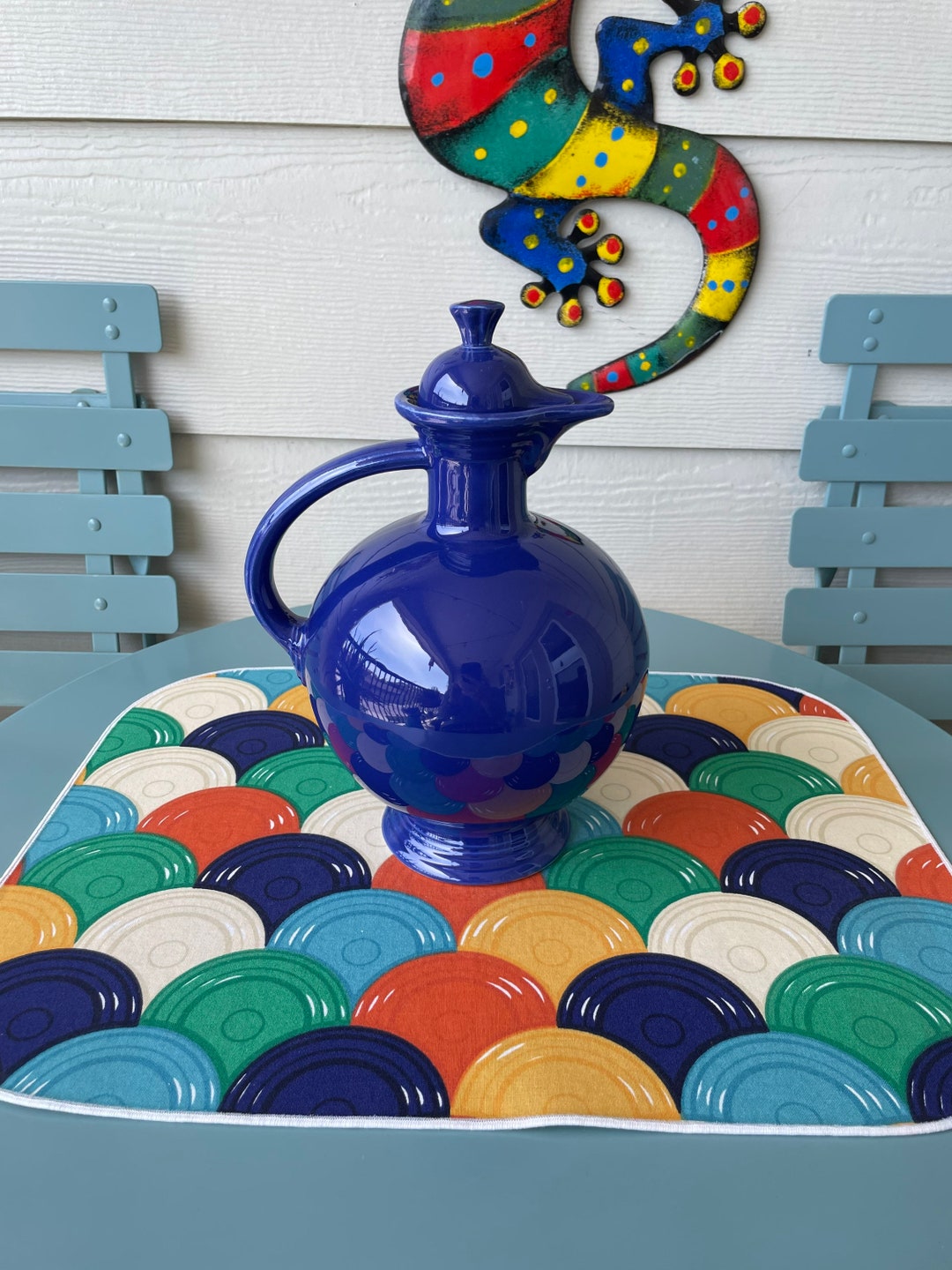 Vintage Fiesta (fiestaware) CARAFE in COBALT Blue - Etsy