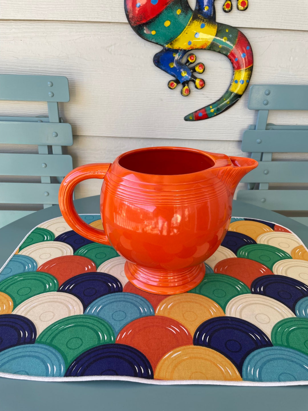 Vintage Fiesta (fiestaware) Ice Pitcher in Fiesta RED - Etsy