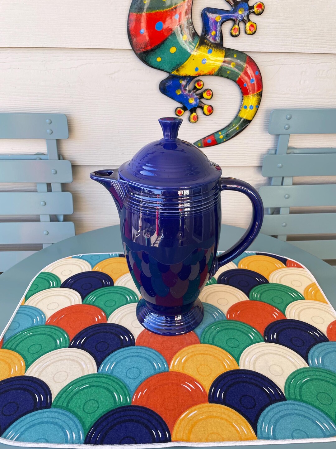 Vintage Fiesta (fiestaware) Coffeepot in Cobalt BLUE - Etsy