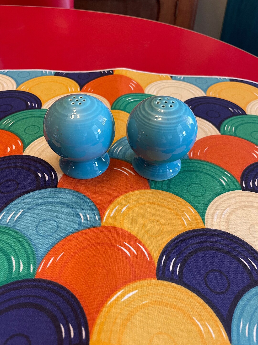 Vintage Fiesta fiestaware Salt & Pepper Set in TURQUOISE - Etsy