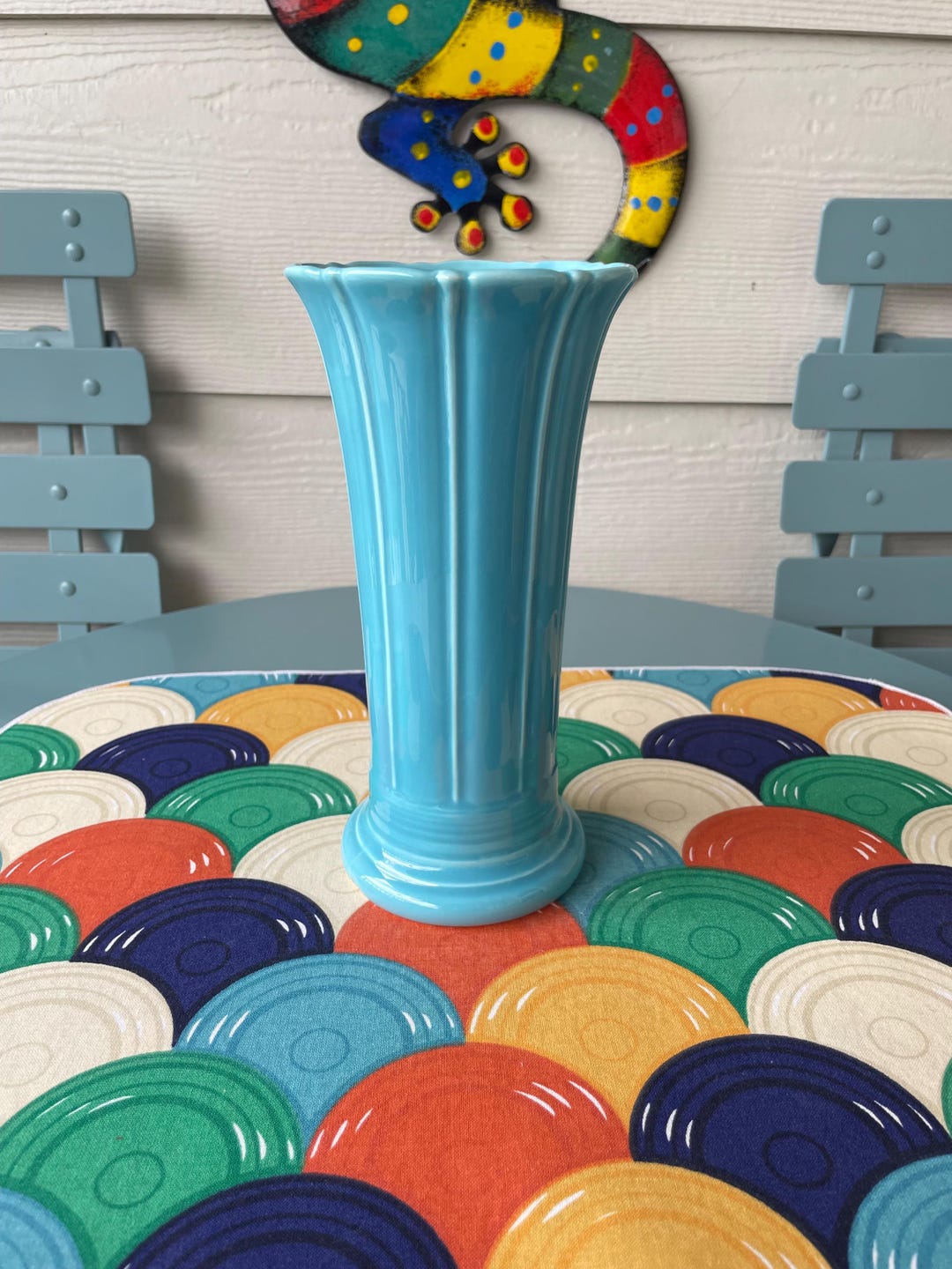 Vintage Fiesta (fiestaware) 8 Inch Vase in TURQUOISE - Etsy