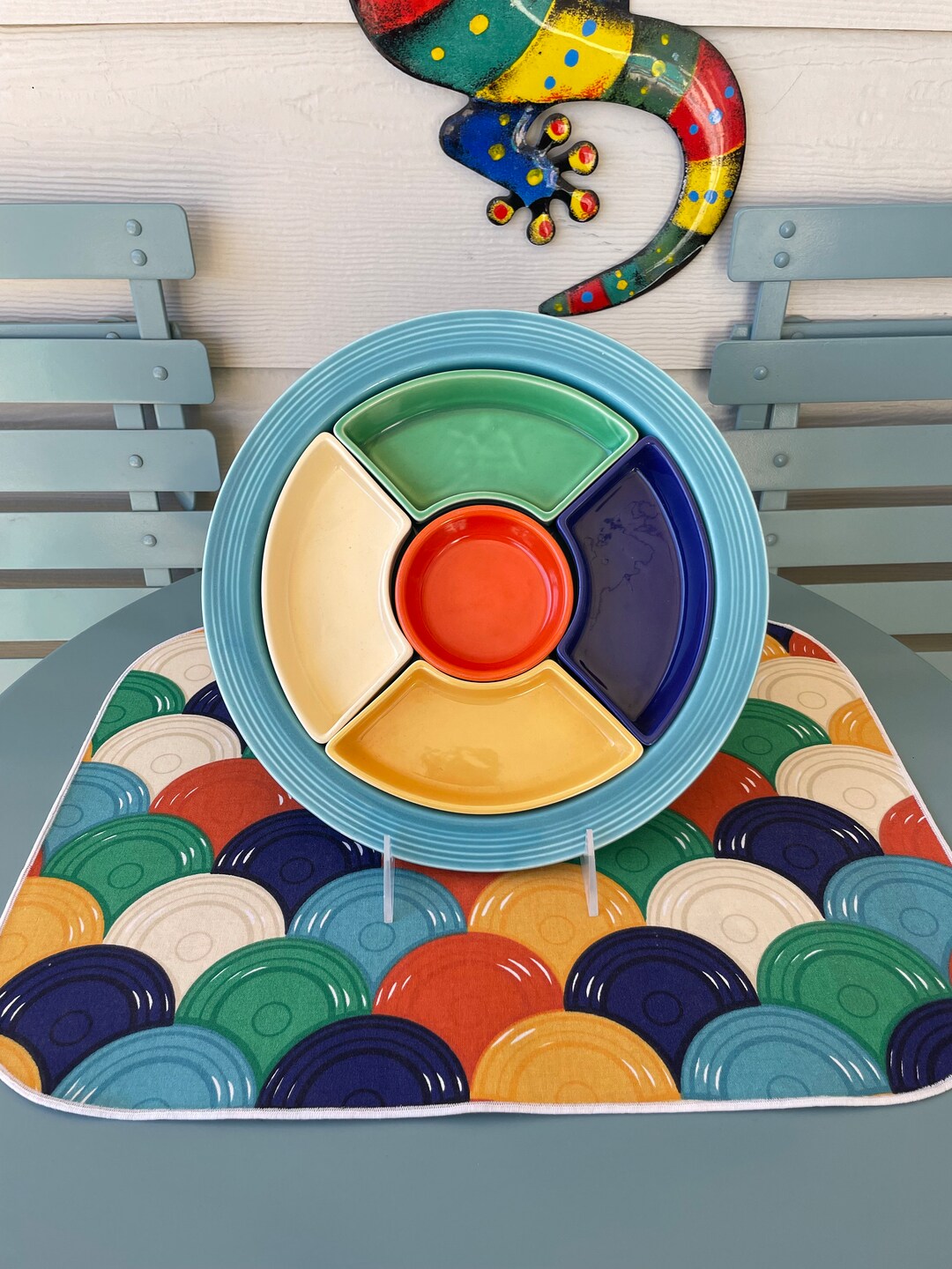 Vintage Fiesta (fiestaware) Relish Tray / All Six (6) Original Colors ...