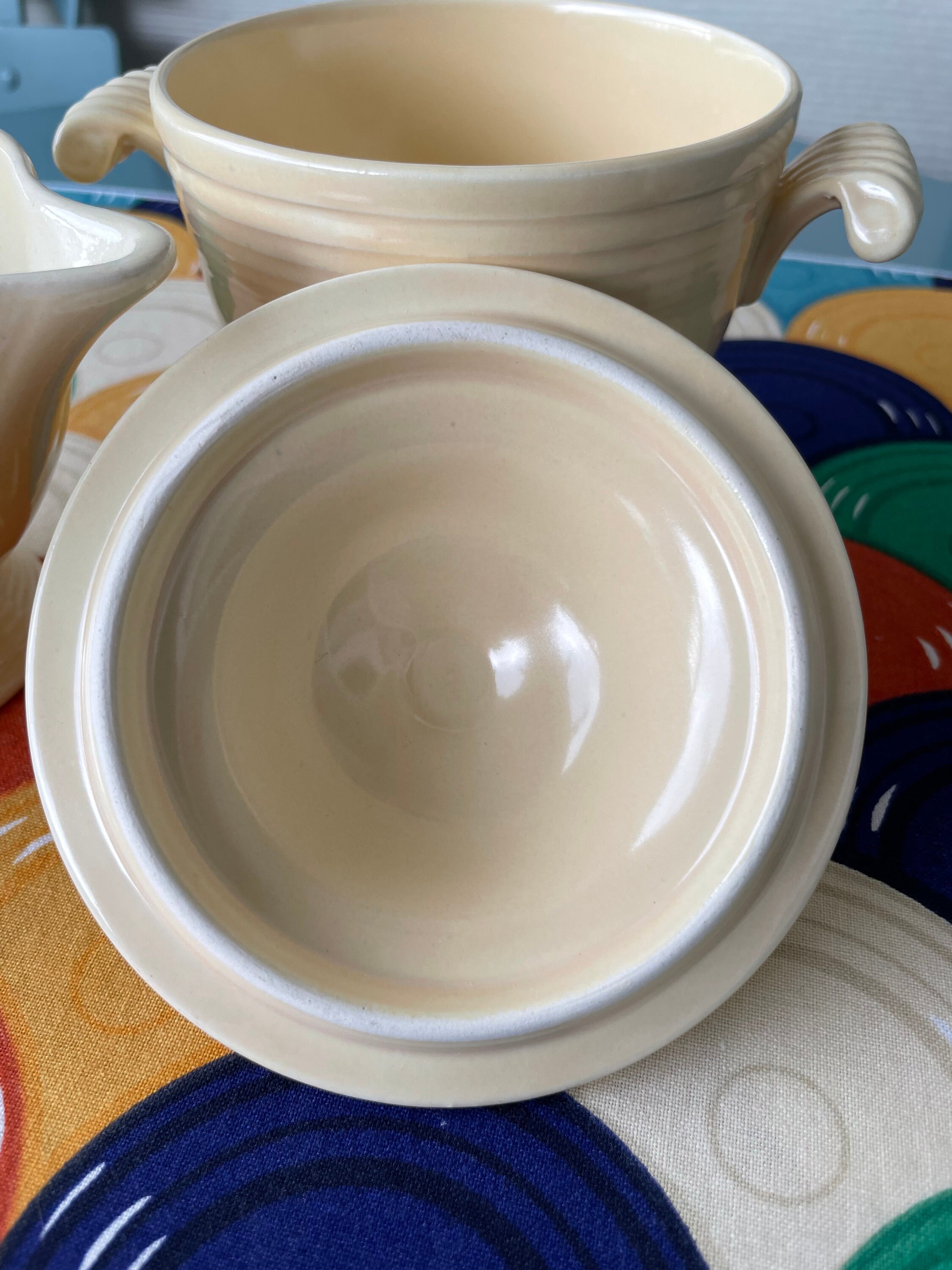 Vintage Fiesta (fiestaware) Covered Sugar & Cream Set in Old IVORY - Etsy