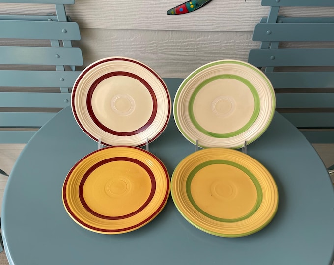 Vintage Fiesta (fiestaware) 7" Sears Cake Plate With Green Stripes ...