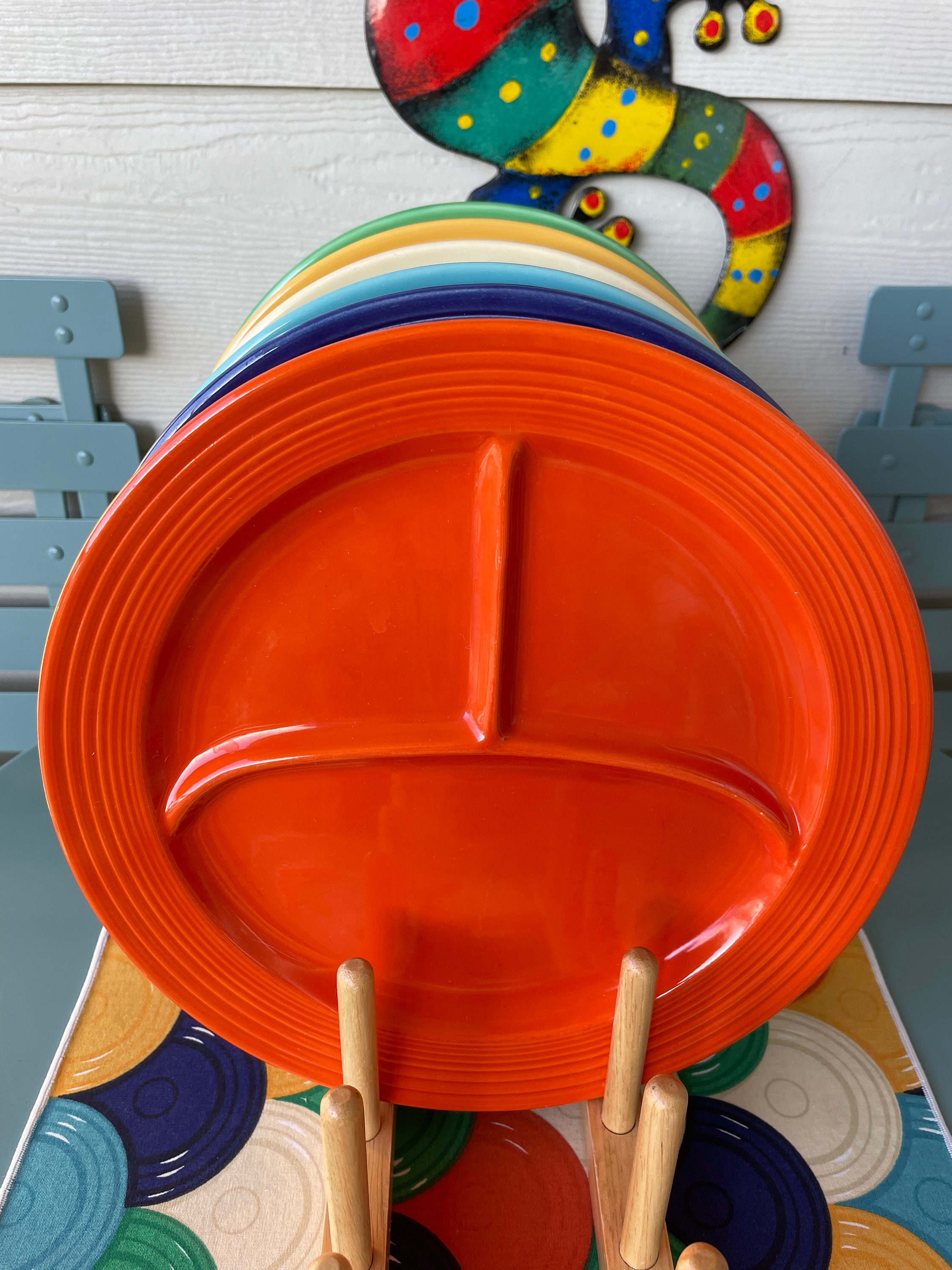 Vintage Fiesta (fiestaware) 10 1/2" Compartment Plate (divided Plate ...