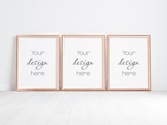 Gold Frame Mockup 4x3 Ratio Poster Mockup Minimalist Mockup | Etsy