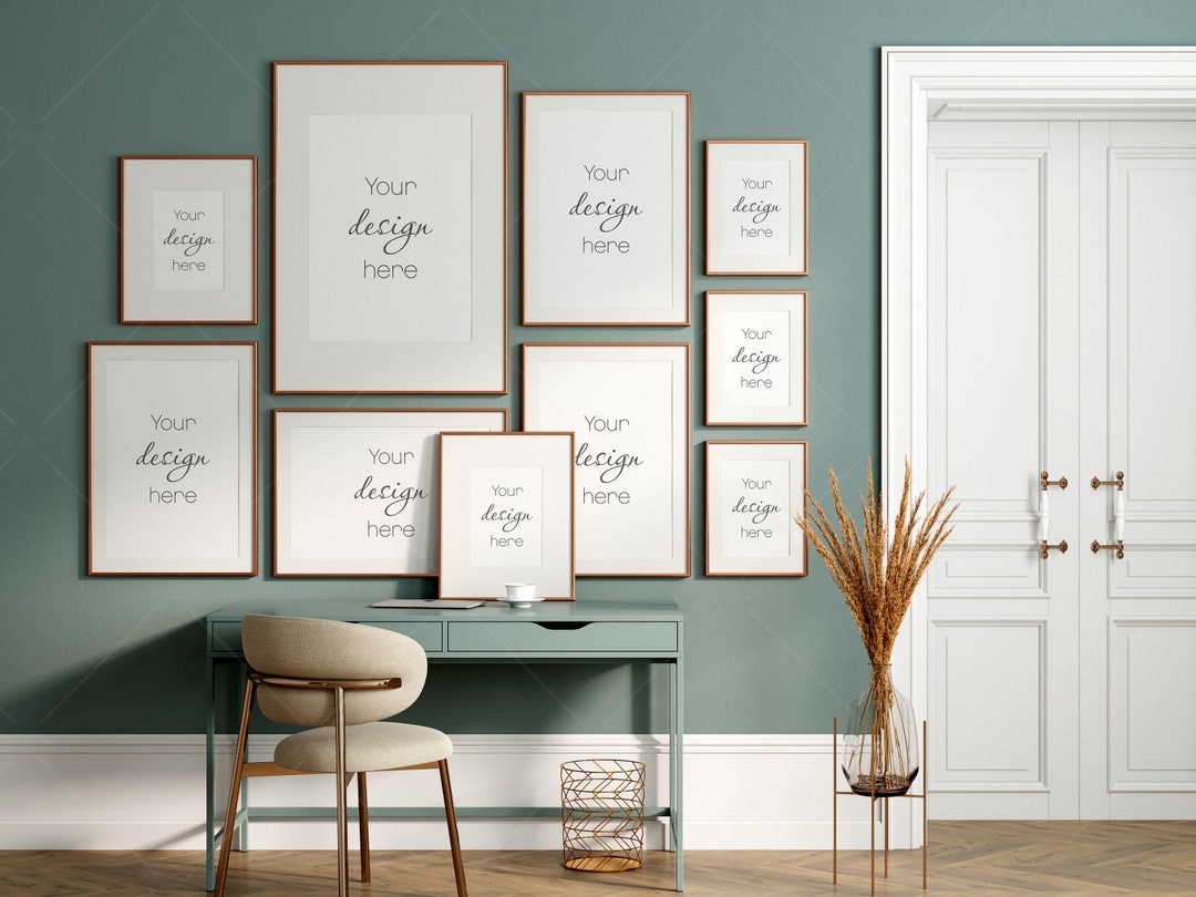 Frame Mockup Office, Frame Mockup in Home Workspace Interior, Poster ...