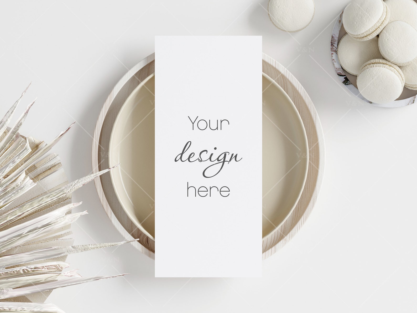 Wedding Menu Mockup 4x9 Menu Mockup Blank Menu Card - Etsy
