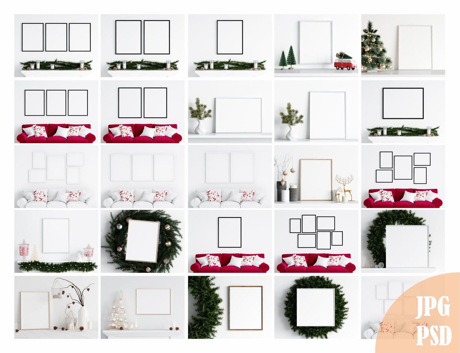 Christmas Mockup Bundle Set Christmas Interior Frames Ampty - Etsy