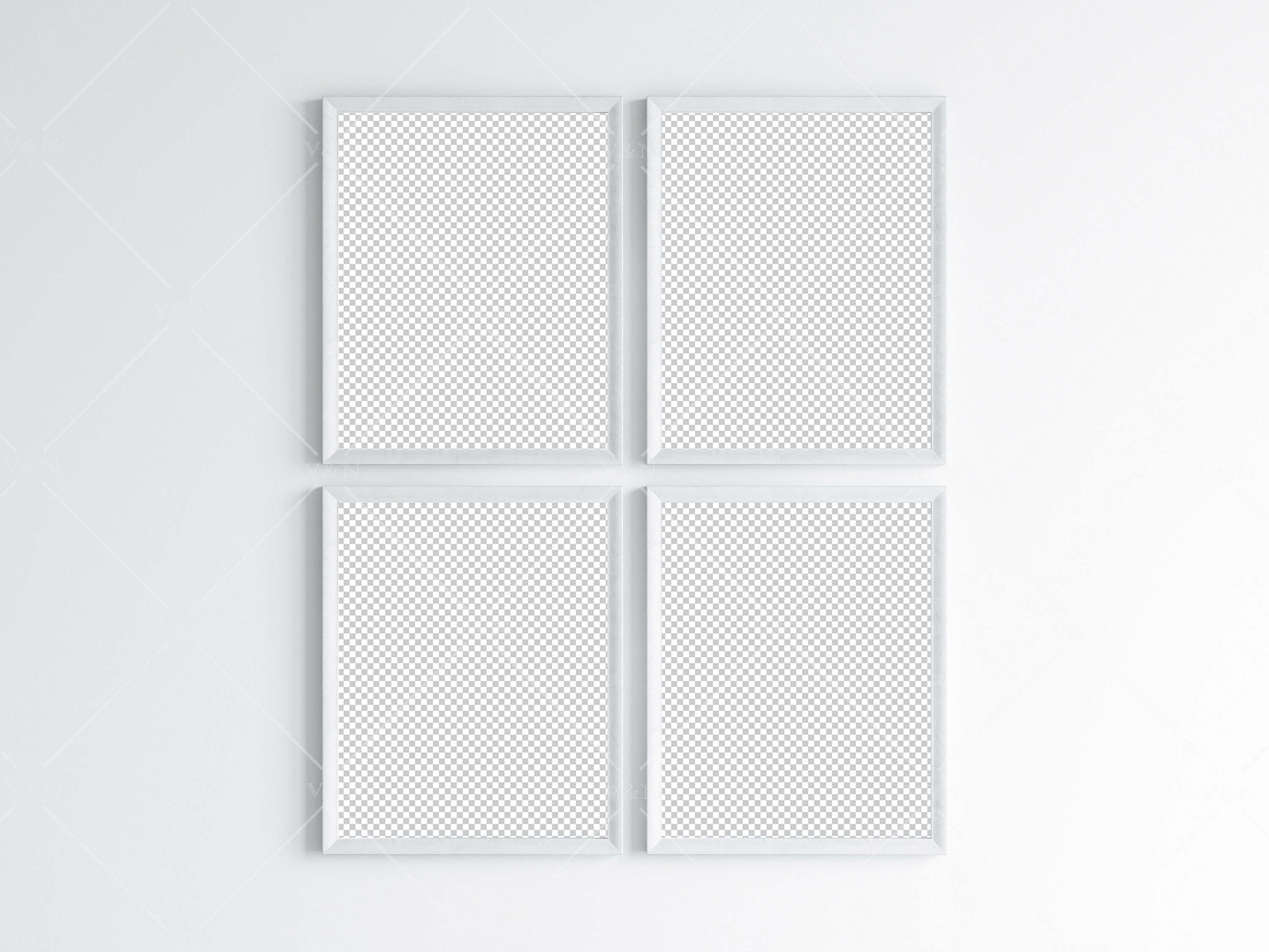 Four White Frames Mockup 5x4 Ratio Poster Mockup Minimalist - Etsy