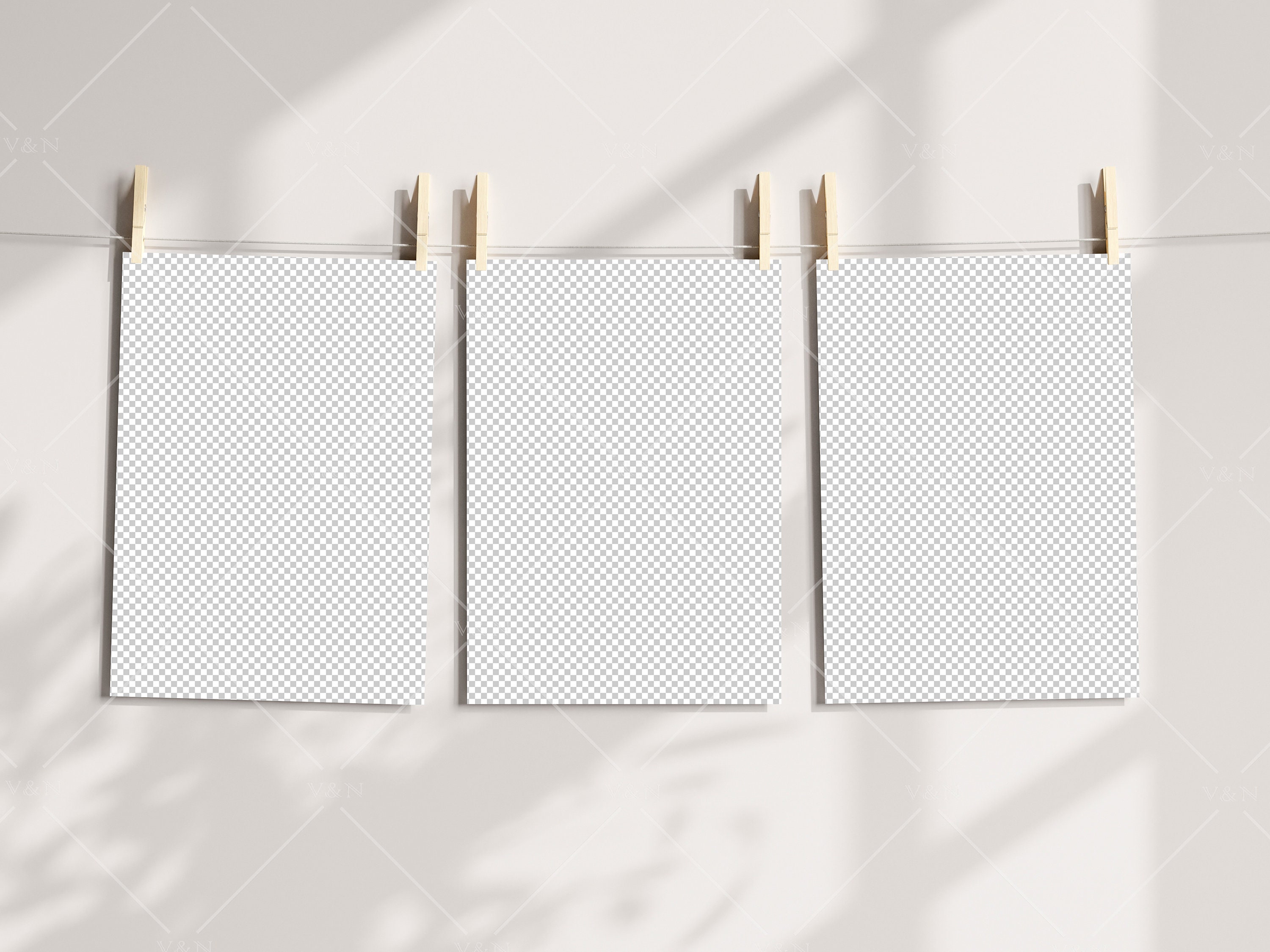 Three Paper Mockup Poster Mockup Mockup Print Pegs and - Etsy UK