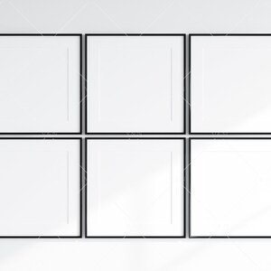 6 Minimalist Frames Mockup, 6 Square Black Frames Mockup, Poster Mockup ...