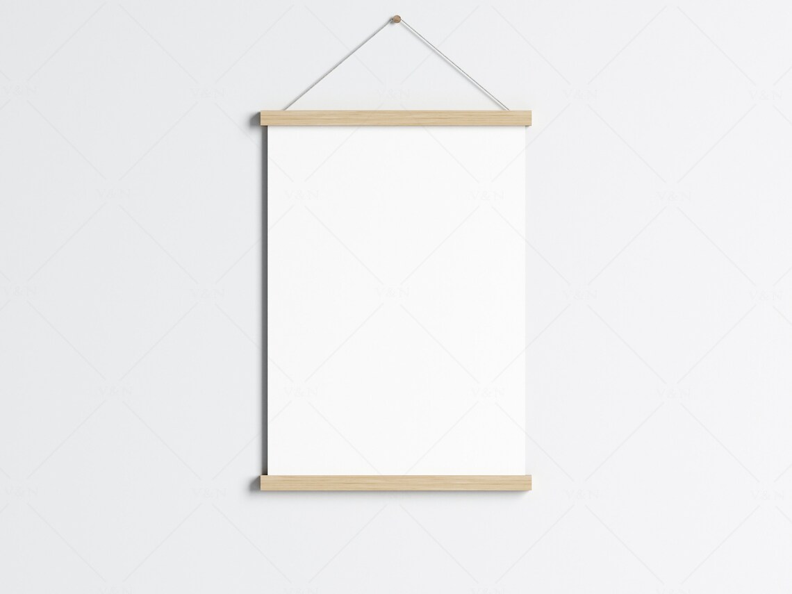 Magnetic Poster Bar Mockup PSD JPG PNG Wooden Hanging Poster - Etsy