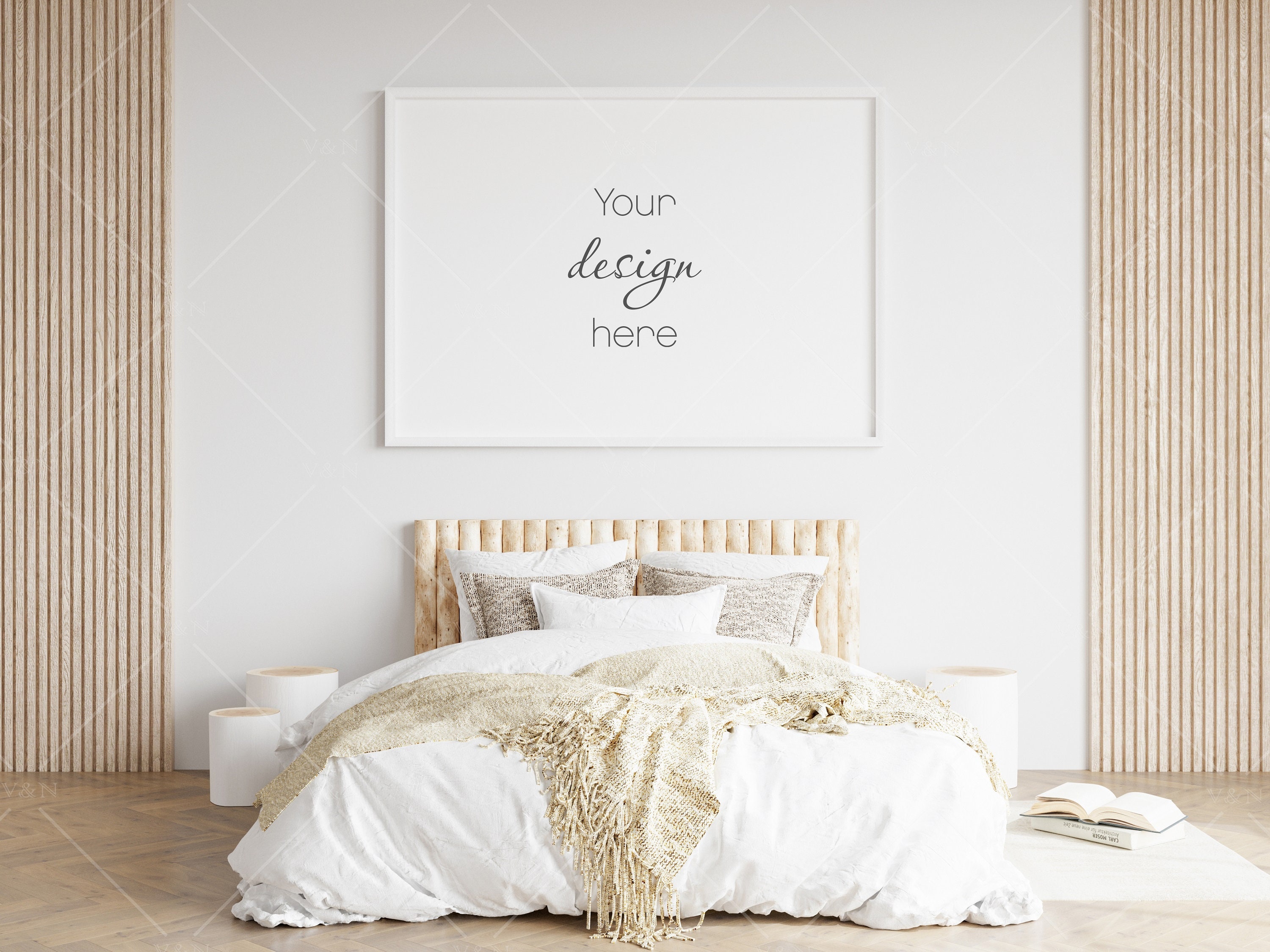 Bedroom Frame Mockup Minimalist Frame Mockup Horizontal - Etsy