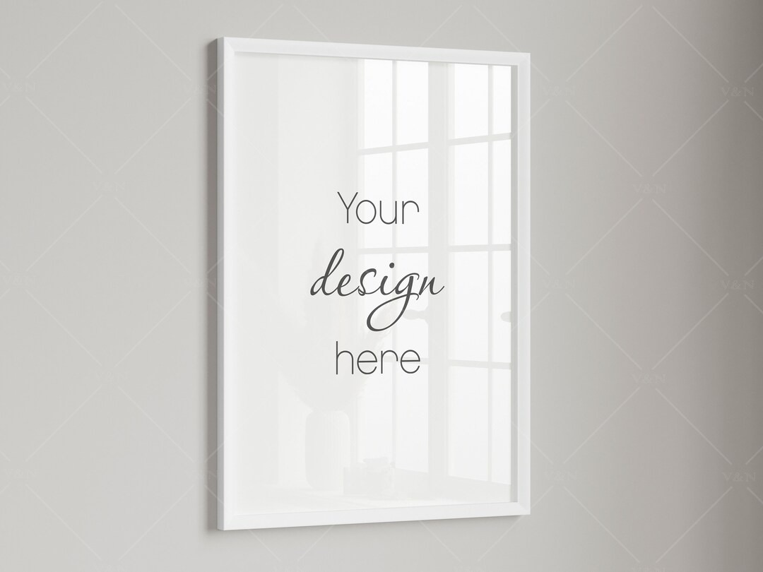 Close up Frame Mockup, Minimalist Vertical Frame Mockup, Poster Mockup ...