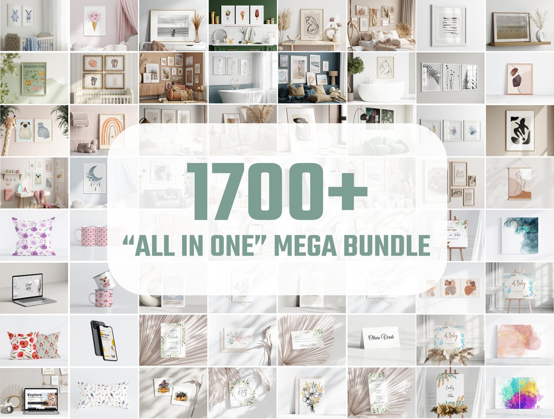 Mega Bundle Mockup Set - Whole Store in 1. Frame Mockup, Mug Mockup ...