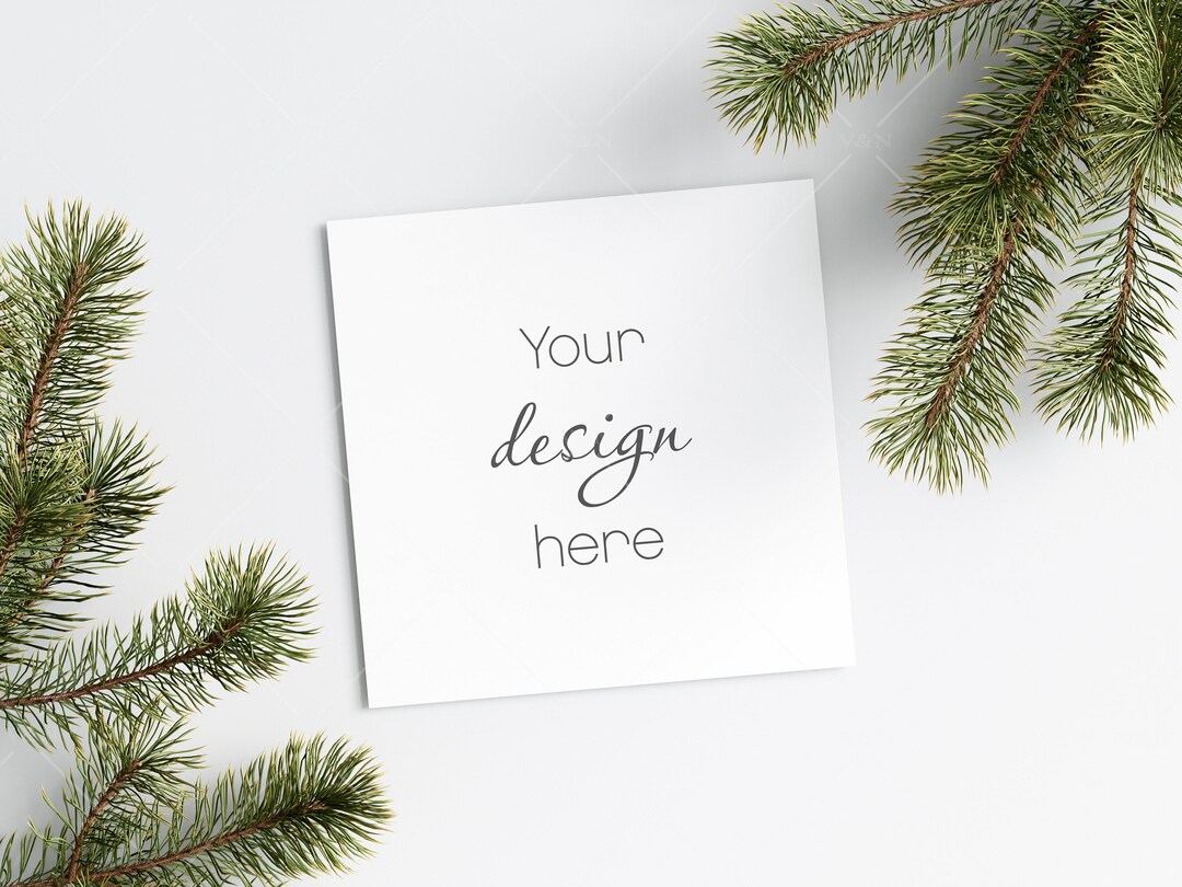 Square Christmas Card Mockup, Mockup Christmas Card, Invitation Mockup ...