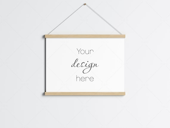 Magnetic Poster Bar Mockup PSD JPG PNG Wooden Hanging Poster - Etsy