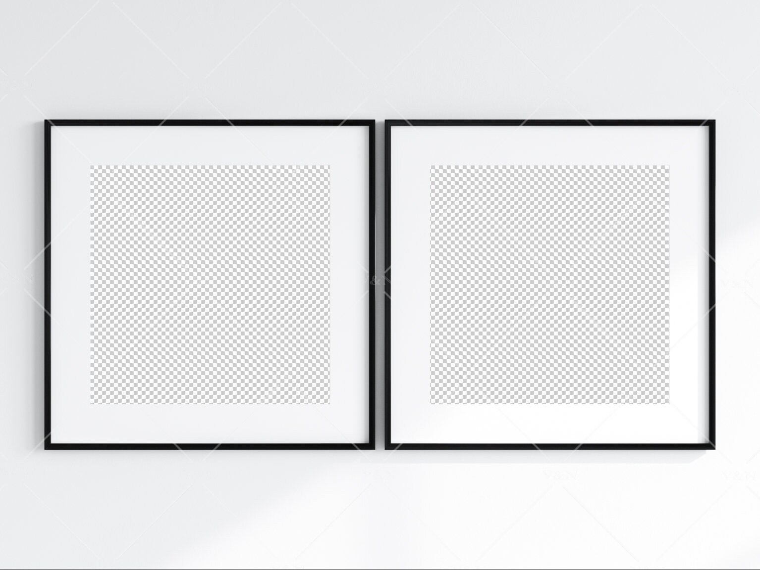 Minimalist Frames Mockup, 2 Square Black Frames Mockup, Poster Mockup ...