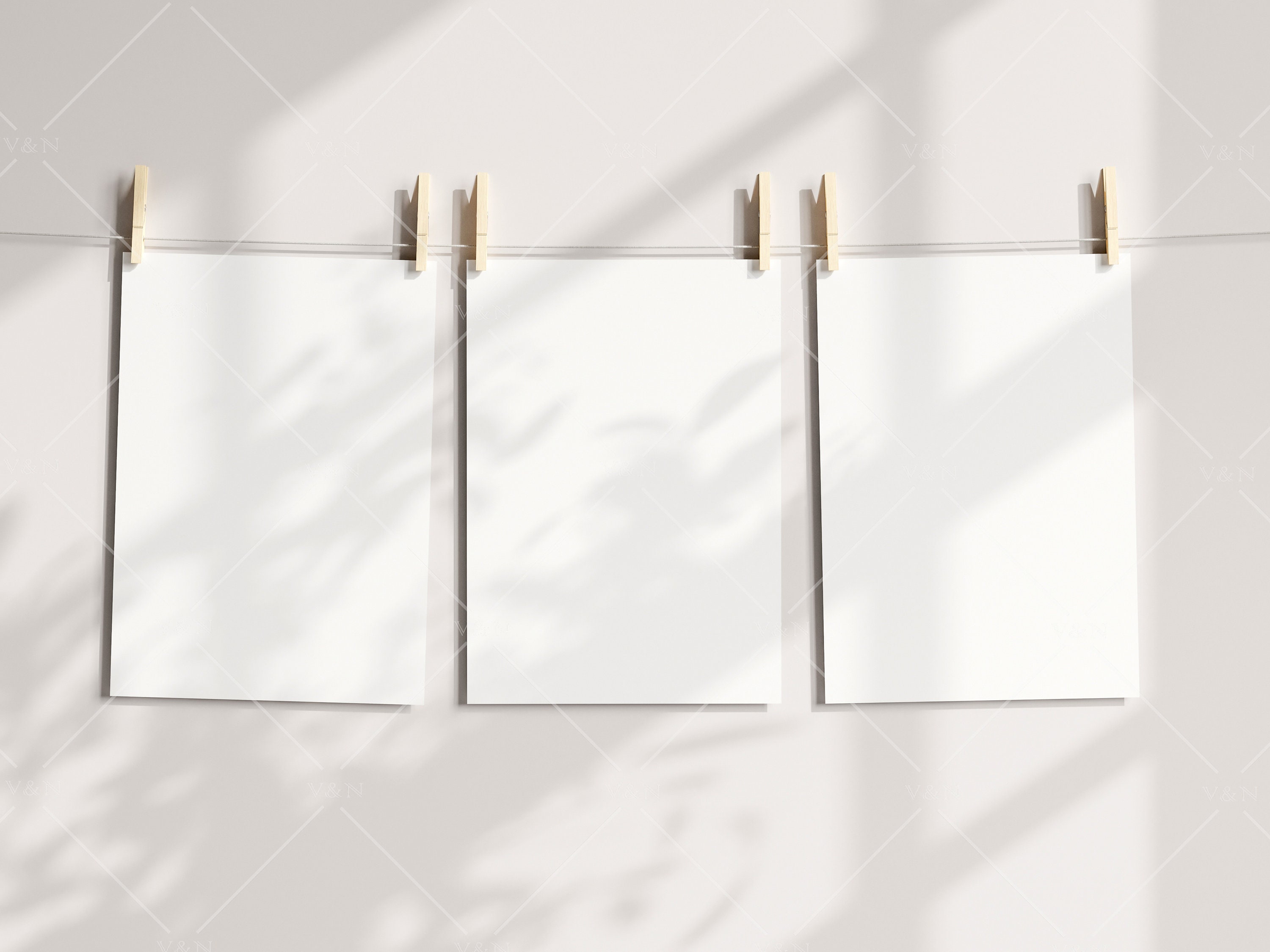 Three Paper Mockup Poster Mockup Mockup Print Pegs and - Etsy UK