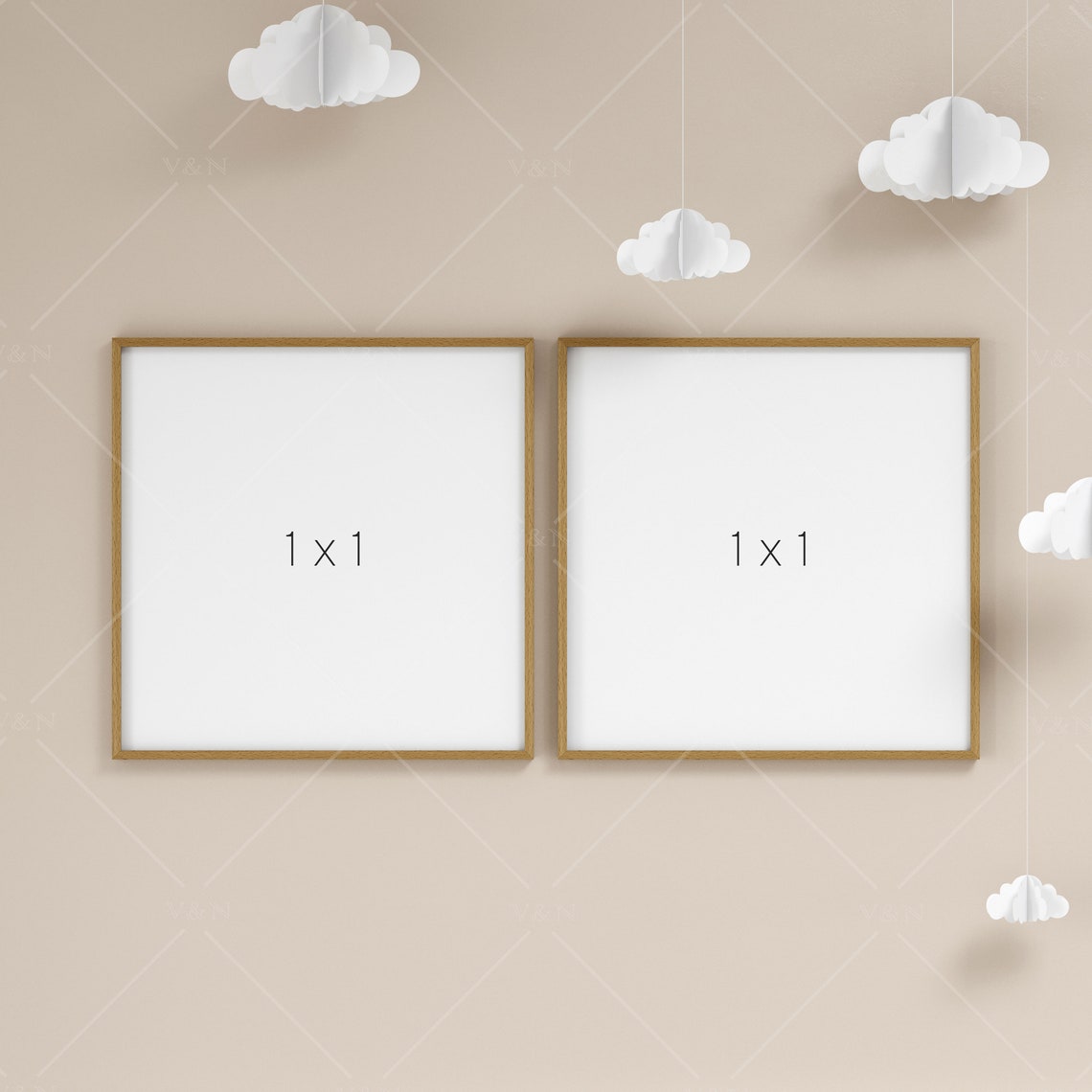 Mockup Frame in Kids Room Interior, Two Square Frames Mockup - Etsy