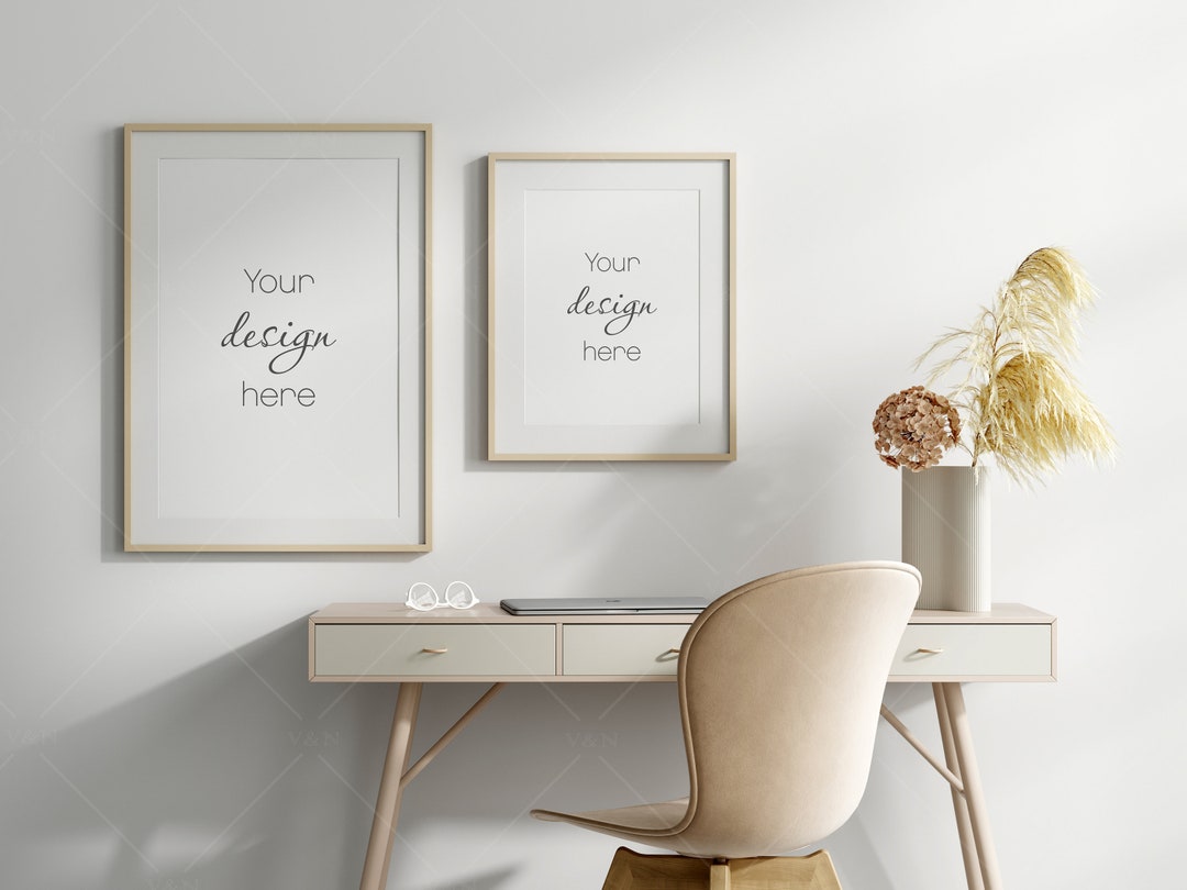 Frame Mockup in Home Workspace Interior, Office Frame Mockup, Poster ...
