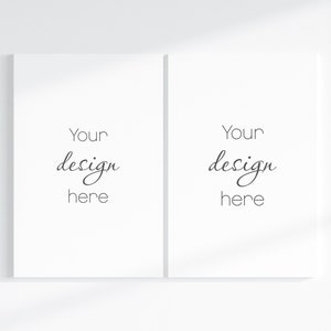 Two Canvases Mockup 2x3 PSD, Vertical Canvas Mockup Smart Object in ...