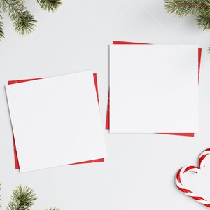 Two Square Christmas Cards Mockup, Mockup Christmas Card, Invitation ...