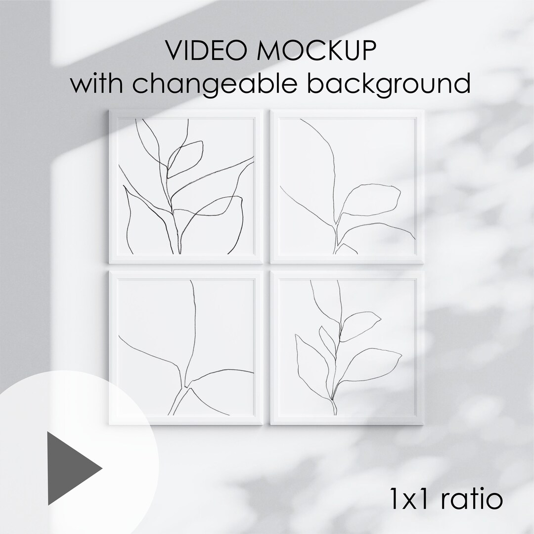 Square Frames Motion Video Mockup, Photoshop Animated Mockup - Etsy