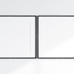 Minimalist Frames Mockup, 2 Square Black Frames Mockup, Poster Mockup ...