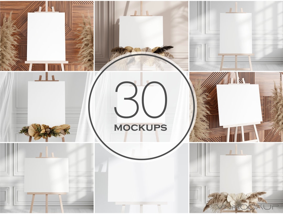 Sign Mockup Bundle, Wedding Sign Mockup, Welcome Sign Mockup, Easel ...