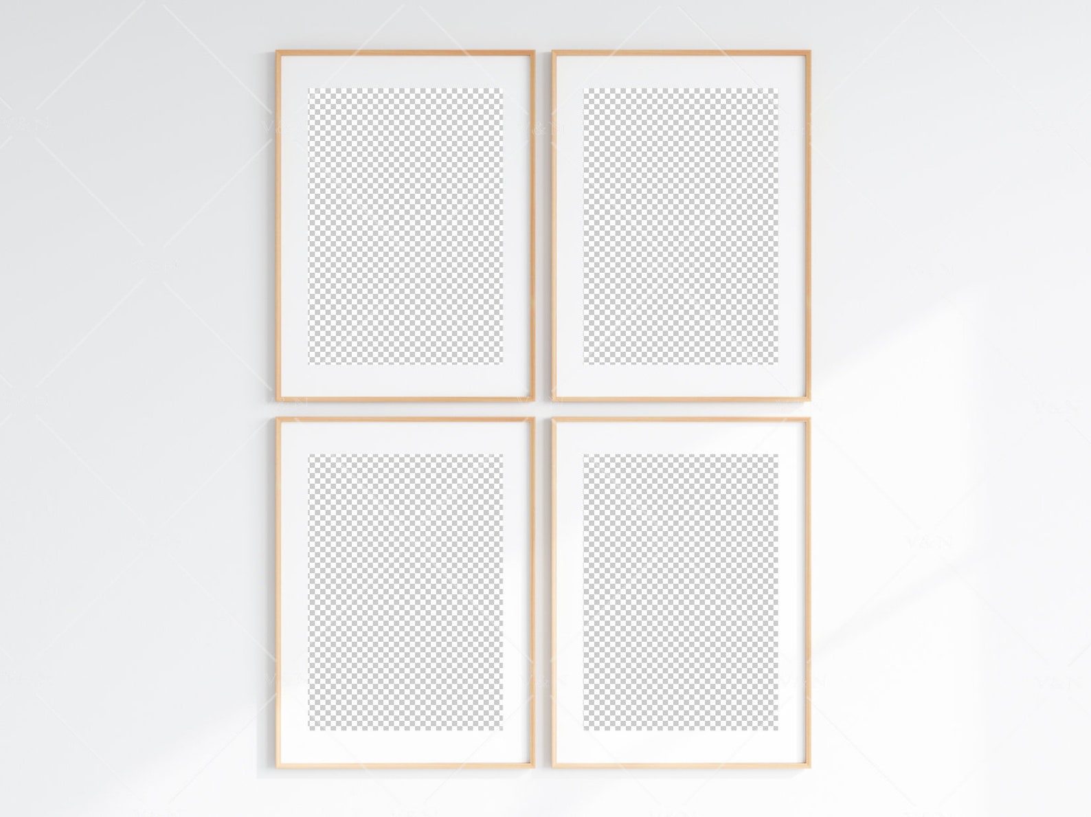 4 Minimalist Frames Mockup, Four Vertical Wooden Frames Mockup, Poster ...