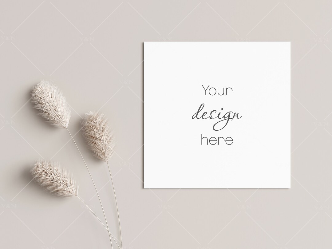 Square Card Mockup, Invitation Mockup, Greeting Card Mockup - Etsy