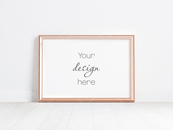 Gold Horizontal Frame Mockup 3x2 Ratio Poster Mockup | Etsy