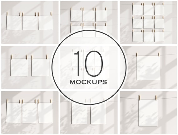 Paper Mockup Bundle Set Poster Mockup Bundle PSD JPG | Etsy