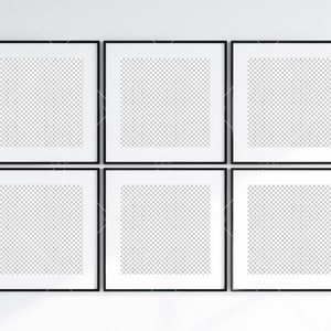 6 Minimalist Frames Mockup, 6 Square Black Frames Mockup, Poster Mockup ...