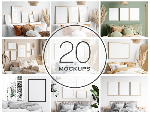 Bedroom Frame Mockup Bundle PSD JPG - Etsy