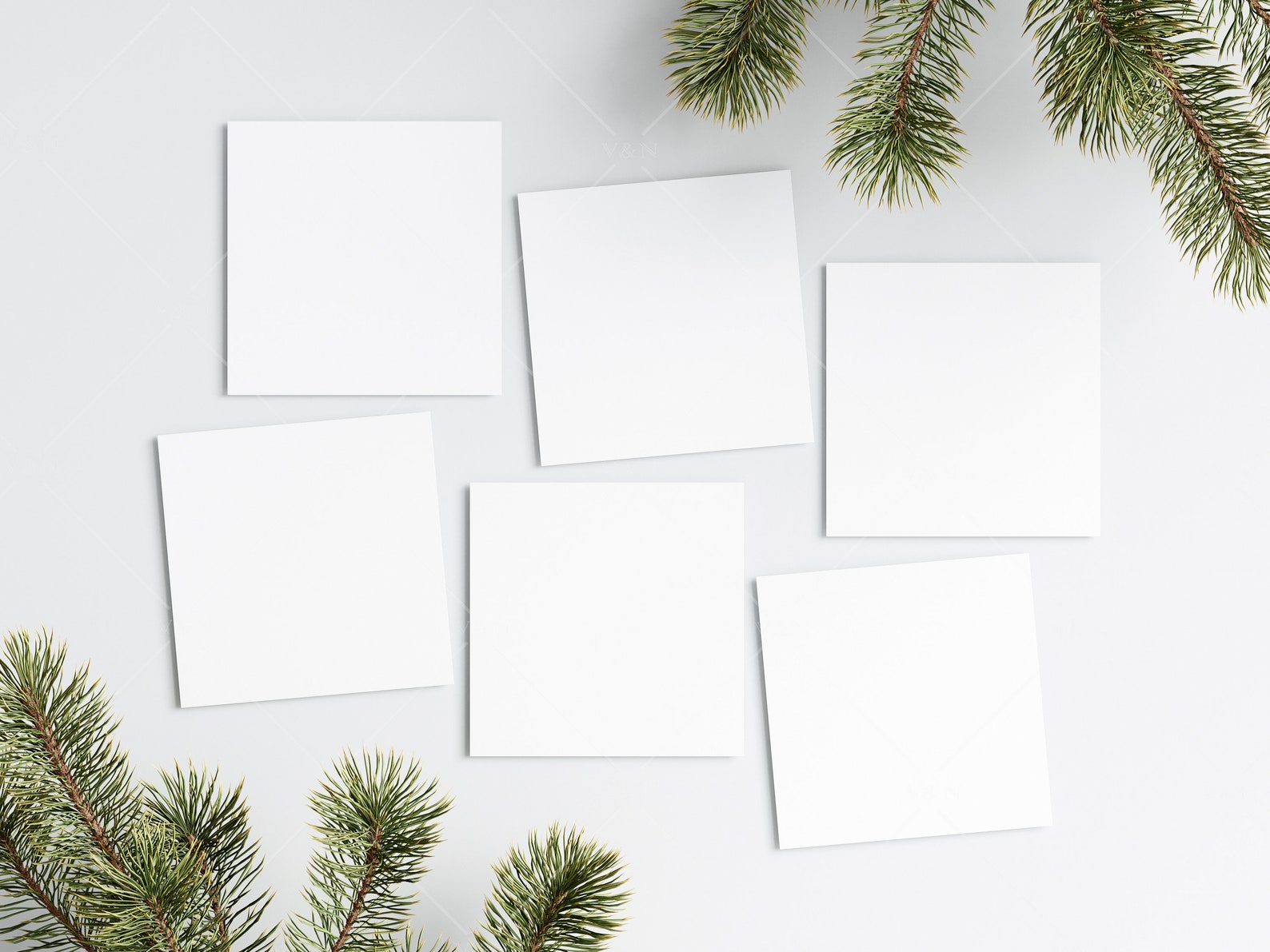 Six Square Christmas Cards Mockup Mockup Christmas Card | Etsy