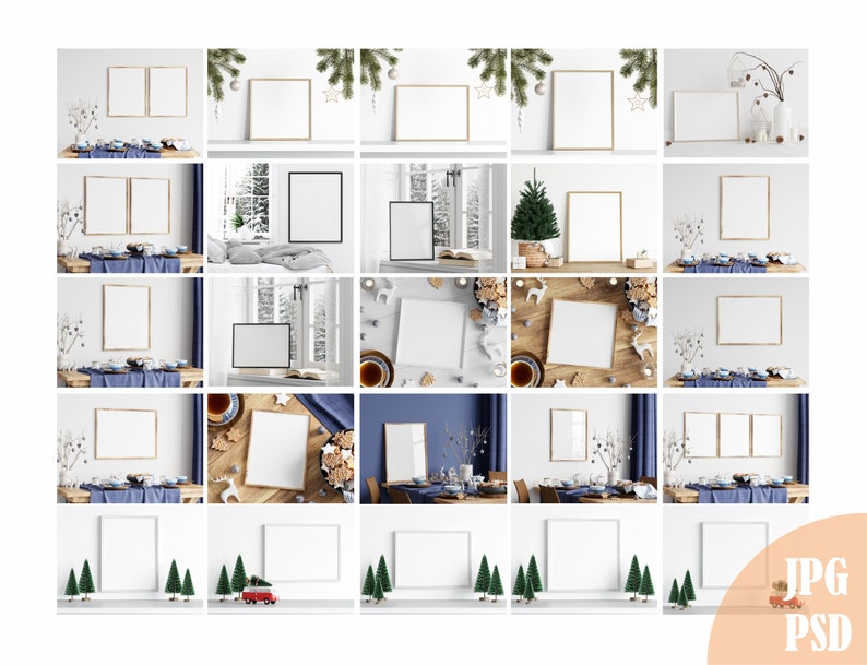 Christmas Mockup Bundle Set Christmas Interior Frames Ampty - Etsy
