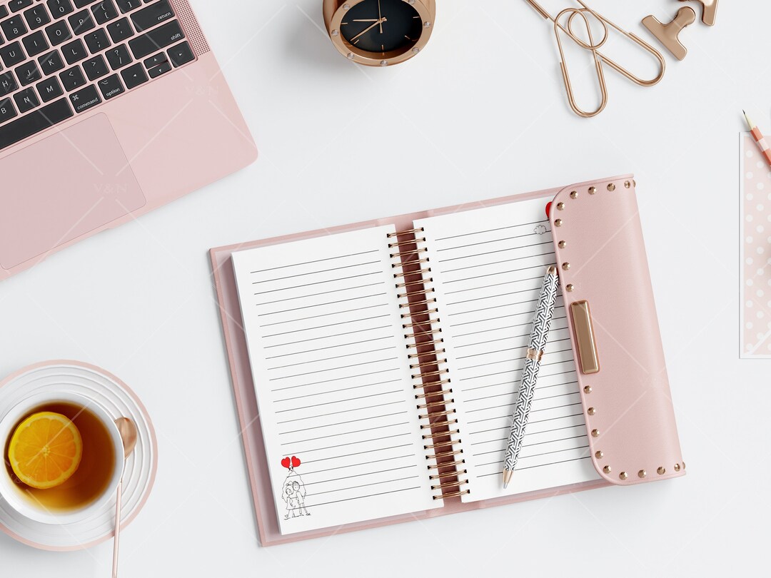 Notebook Mockup, Flat Lay Image of Women Workplace, JPG - Etsy