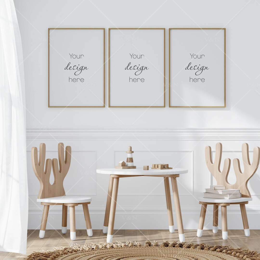 Mockup Frame in Kids Room Interior, Three Frames Mockup - Etsy