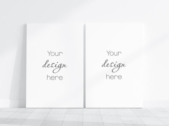 Two 2x3 Canvases Mockup PSD 2 Vertical Canvases Mockup Smart - Etsy