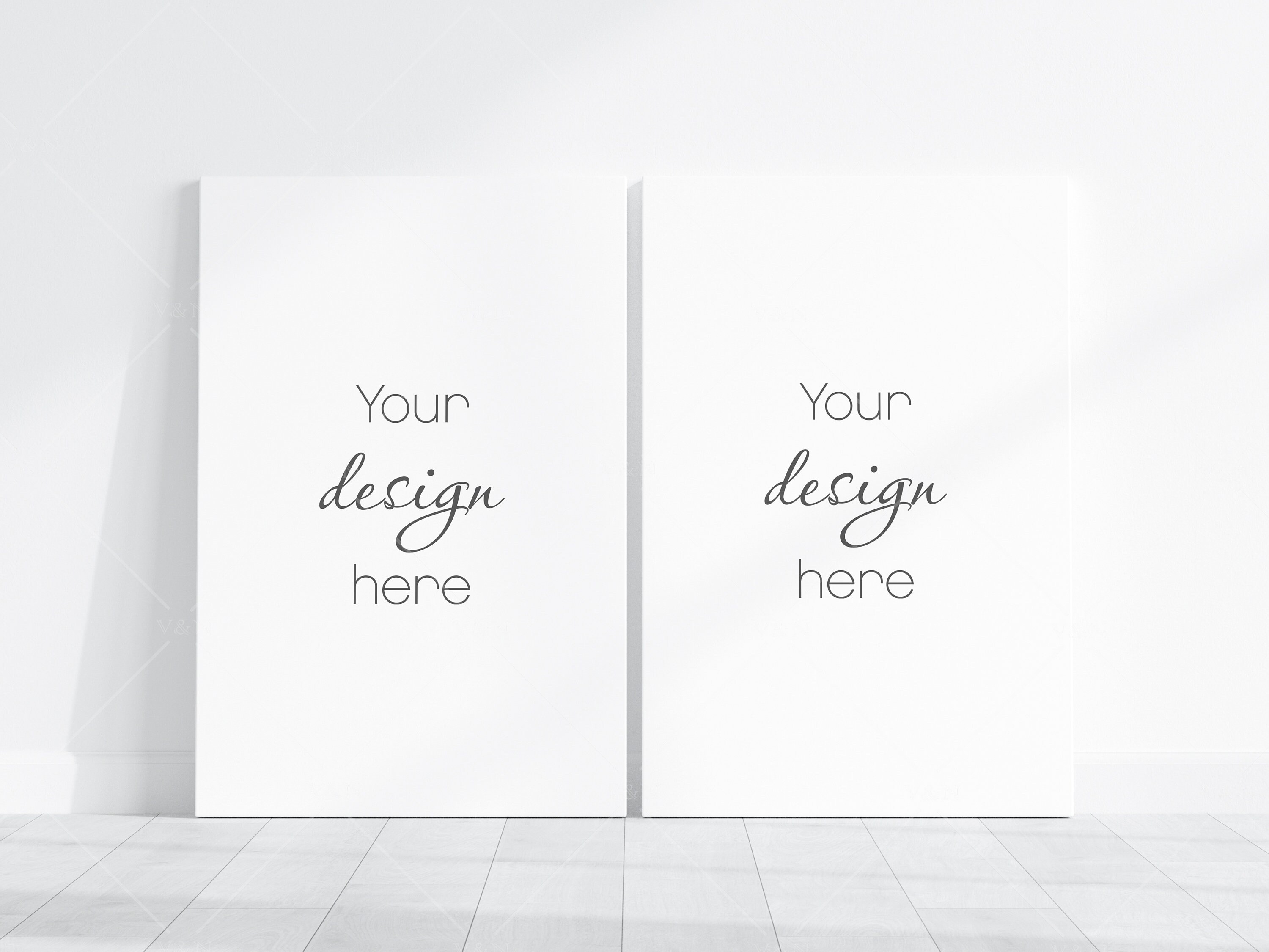 Two 2x3 Canvases Mockup PSD 2 Vertical Canvases Mockup Smart - Etsy